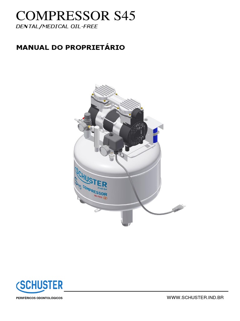 Manual do Proprietário do Compressor Odontológico Oil-Free Schuster S45 | PDF | Pressão ...