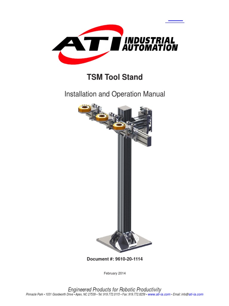 TSM Tool Stand Install and Operate PDF | PDF | Automation | Fax