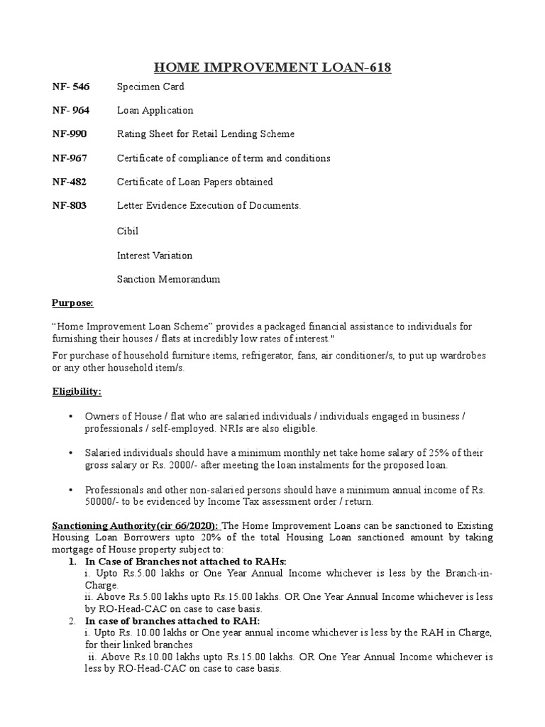 Home Improvement Loan-618: NF-546 NF - 964 NF-990 NF-967 NF-482 NF-803 ...