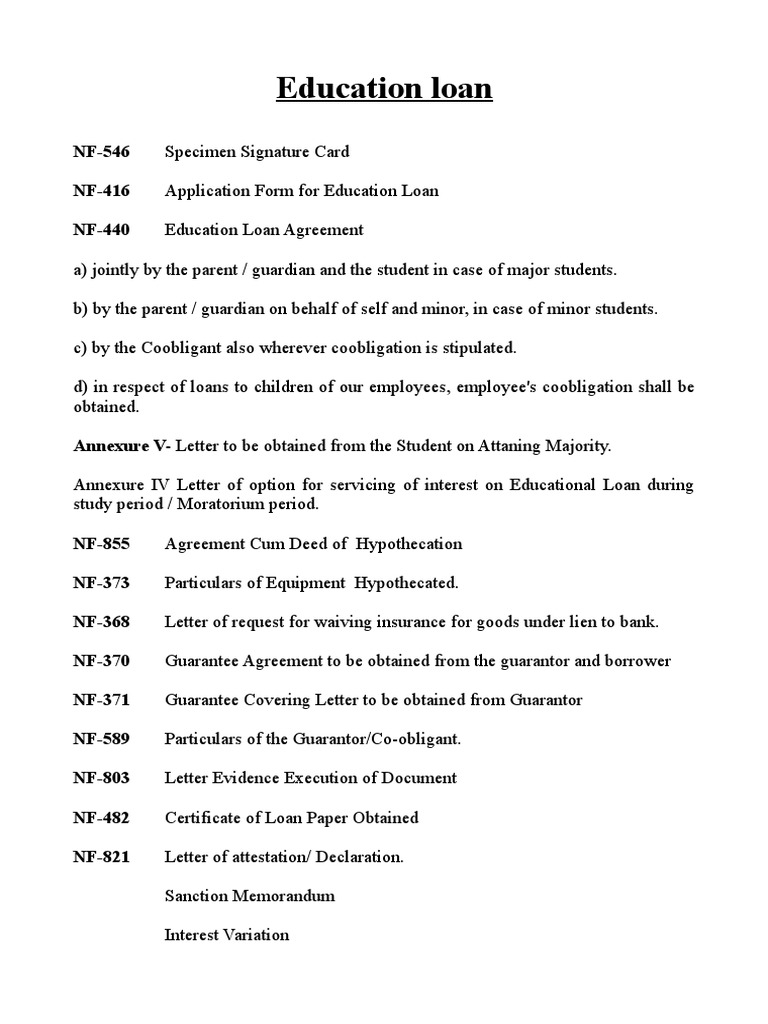 Education Loan: NF-546 NF-416 NF-440 | PDF | University And College ...