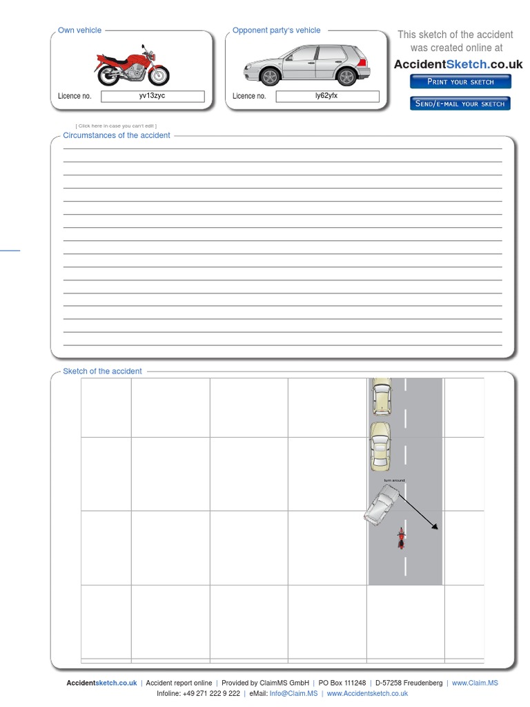 Online Car Accident Sketch Template | PDF