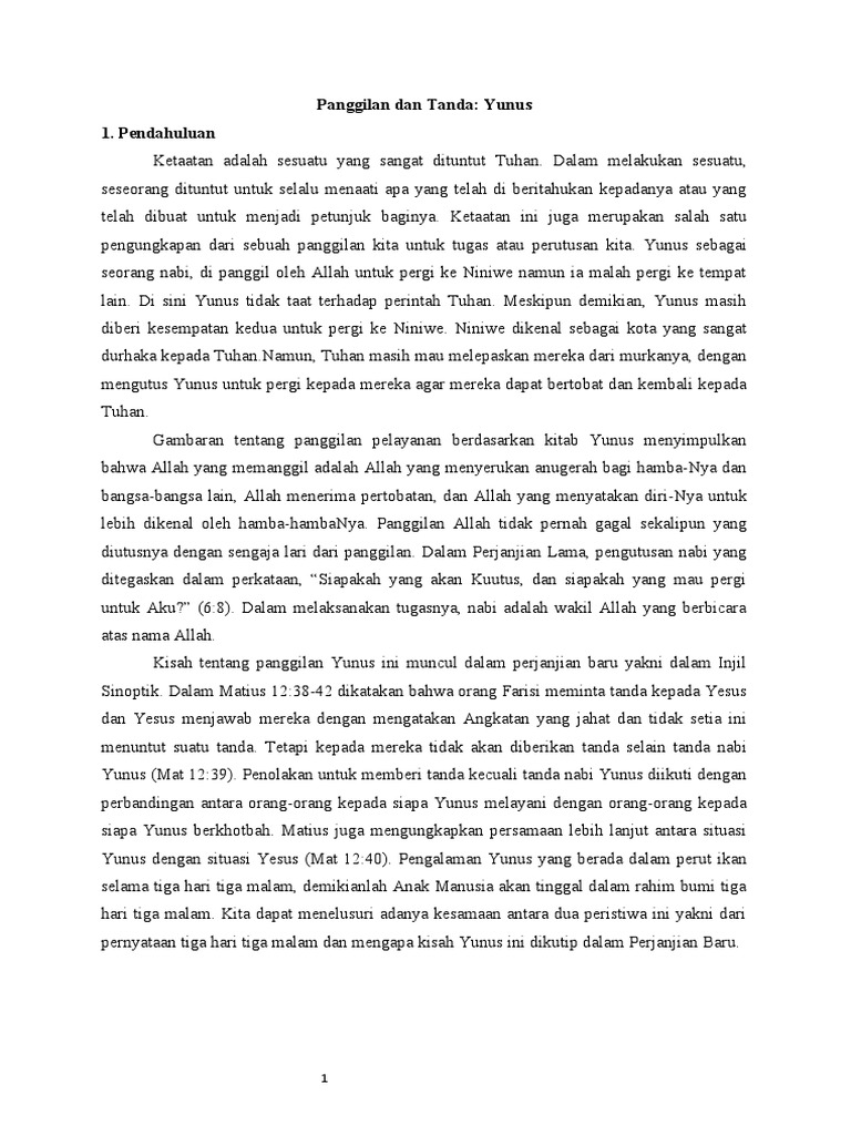 Panggilan Dan Tanda Yunus | PDF