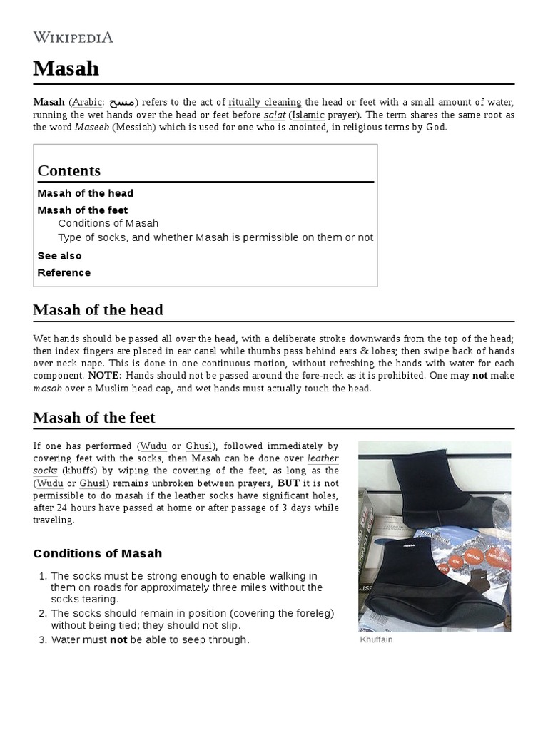 Masah | PDF | Sharia | Islamic Behaviour And Experience