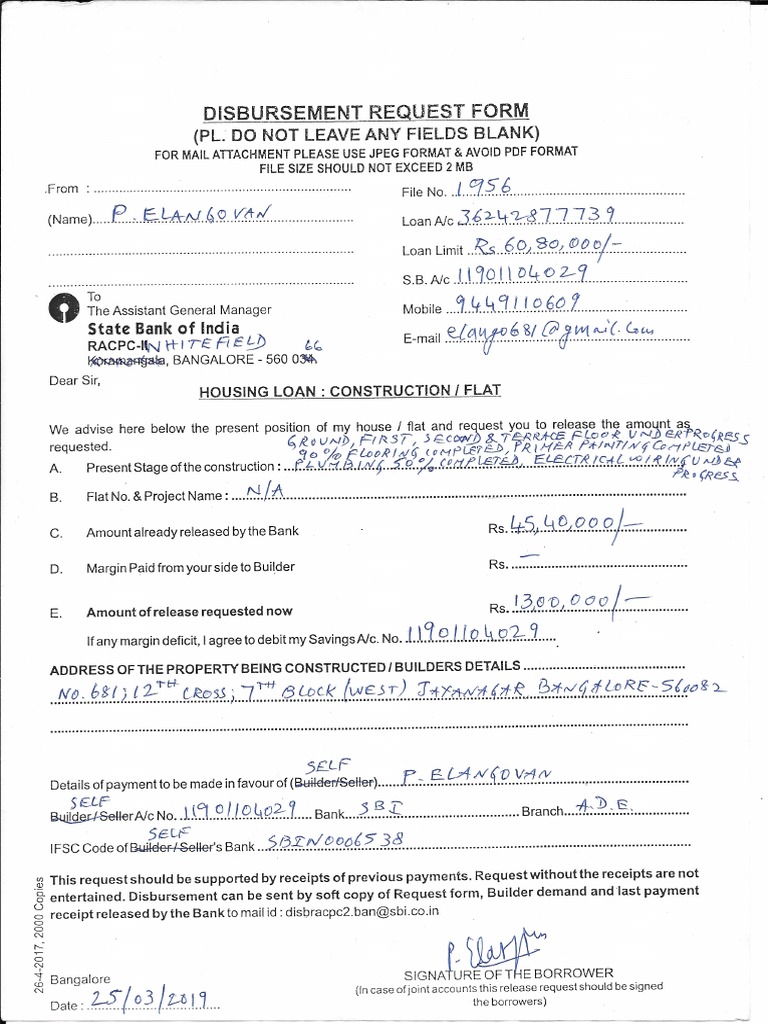 Disbursement Request Form PDF | PDF