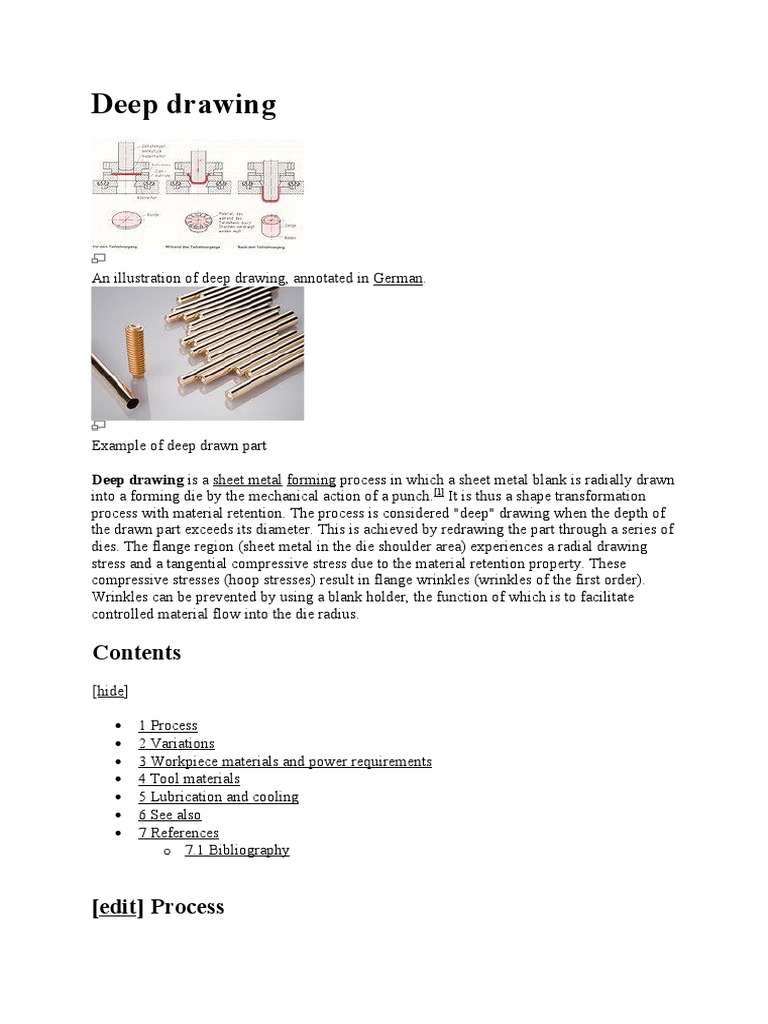 Deep Drawing: Deep Drawing Is A Sheet Metal Forming Process in Which A ...