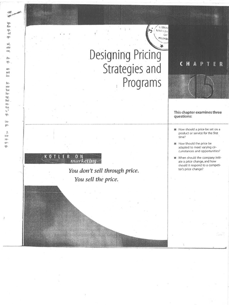 Designing Pricing Strategies and Programs | PDF