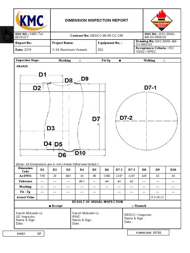 Dimension & Visual Check Report | PDF | Chess | Business Process