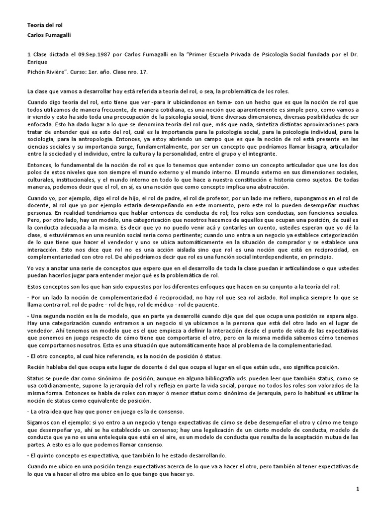 Teoría del rol: Un marco conceptual para entender la relación entre la ...