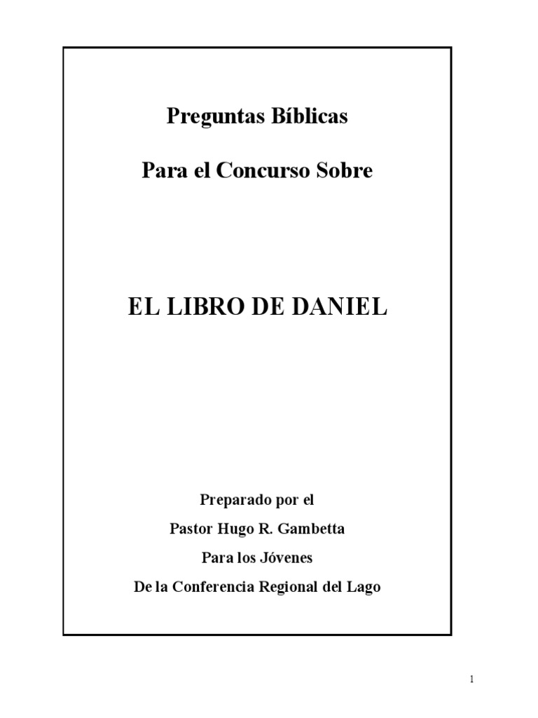 Concurso Sobre El Libro de Daniel | PDF | Daniel (figura bíblica) | Libro de daniel
