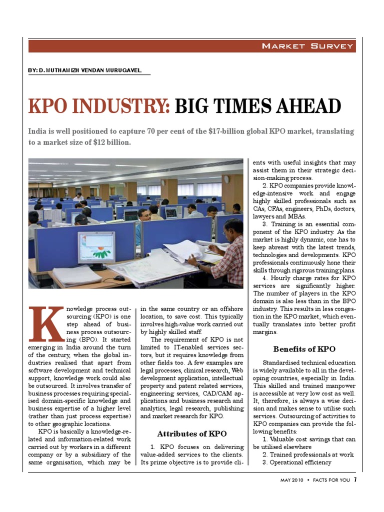 Kpo Industry:: Big Times Ahead | PDF | Outsourcing | Business