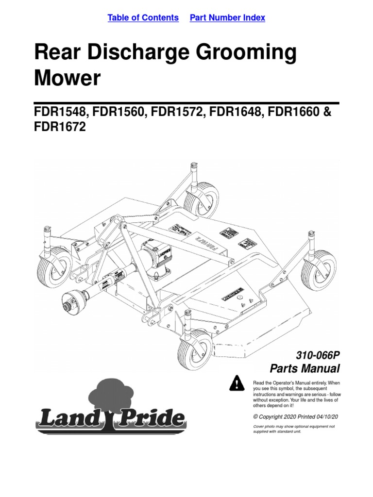Rear Discharge Grooming Mower: FDR1548, FDR1560, FDR1572, FDR1648 ...