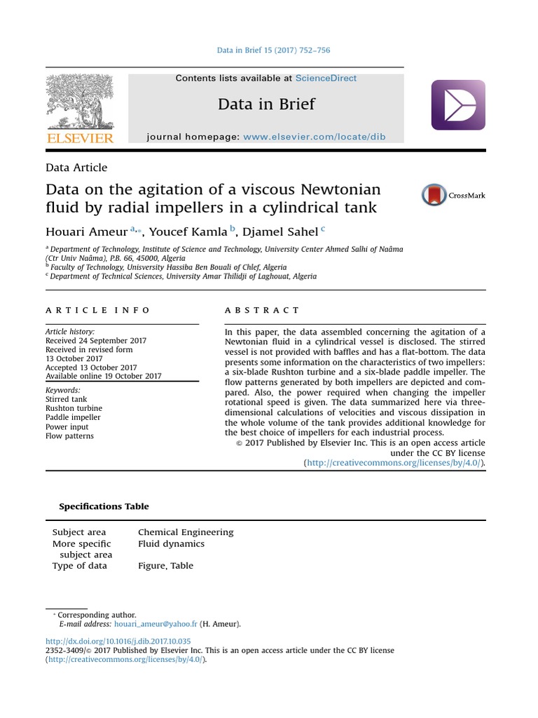 Data on Newtonian Fluid Agitation | PDF | Reynolds Number | Laminar Flow