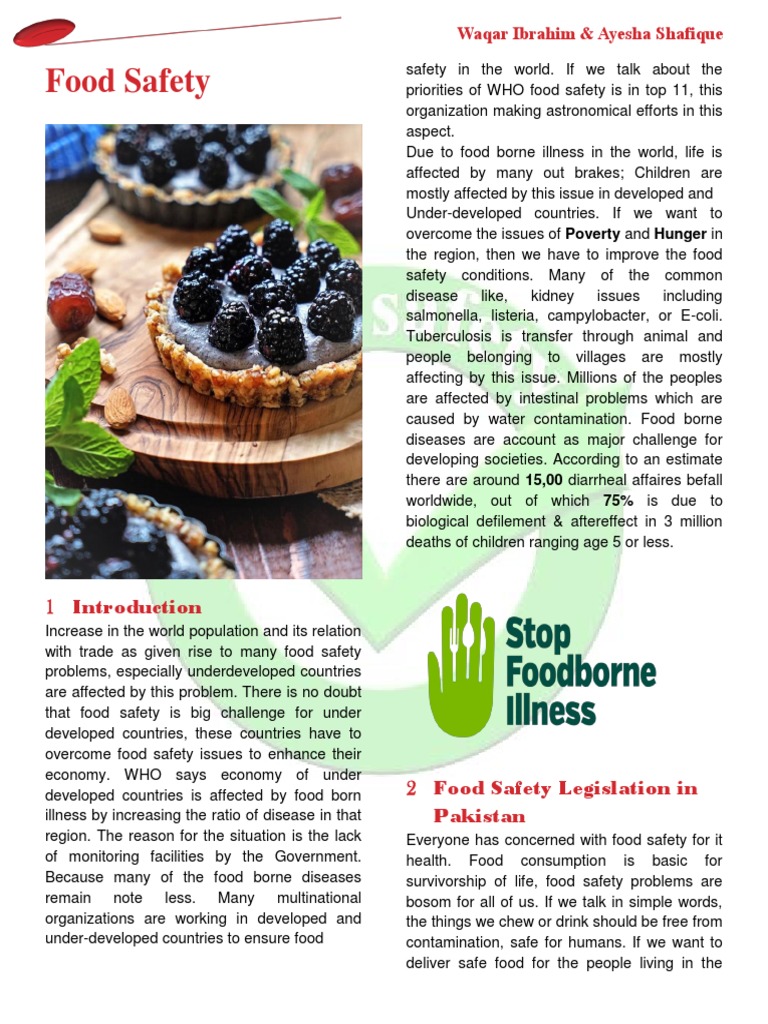 Food Safety: Waqar Ibrahim & Ayesha Shafique | PDF | Food Safety ...