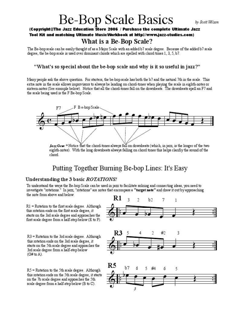 Bebop Scale Exercise Licks | PDF | Scale (Music) | Chord (Music)