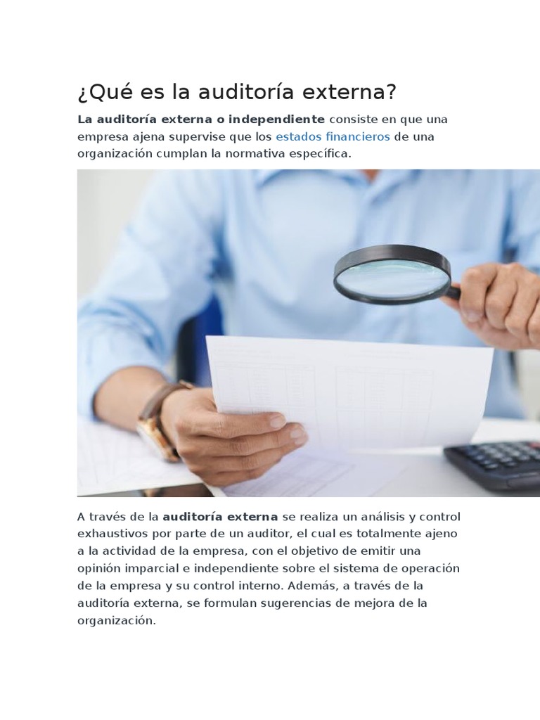 Auditoria Externa 2 | PDF | Auditoría | Business