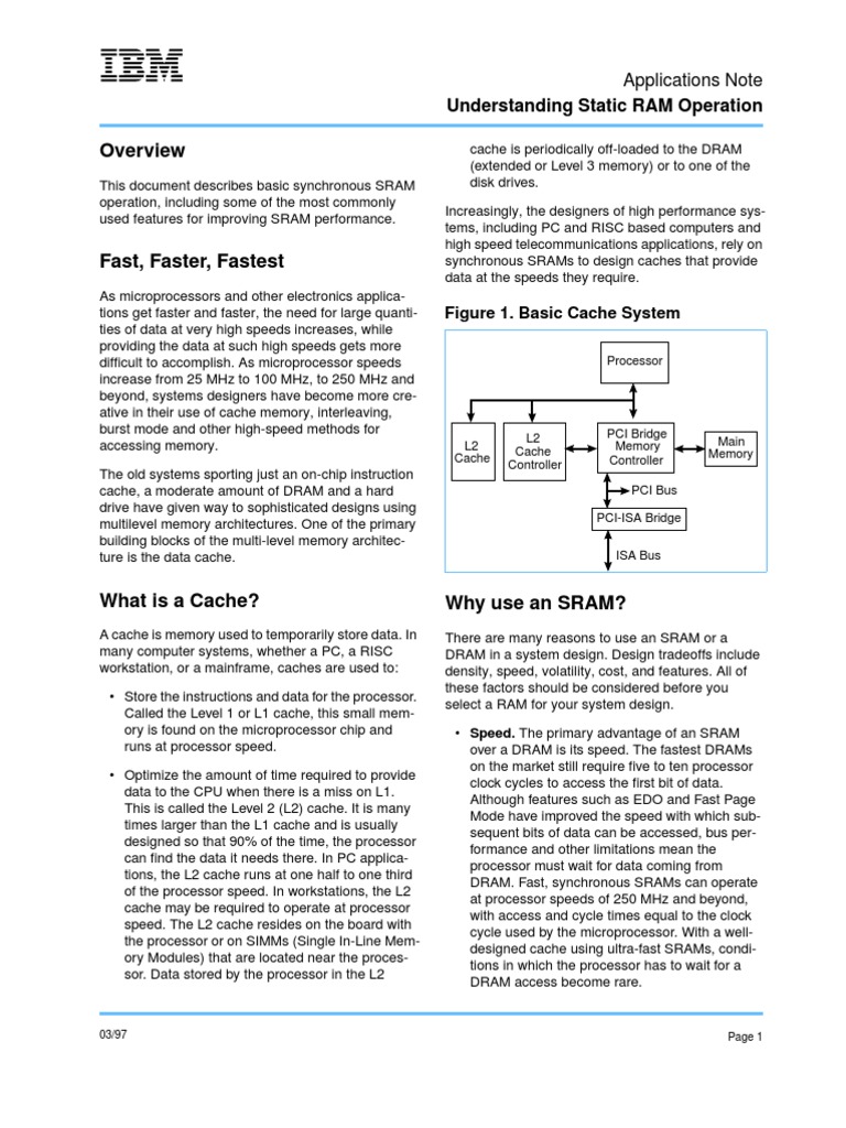 Static RAM Operation | PDF | Random Access Memory | Cpu Cache