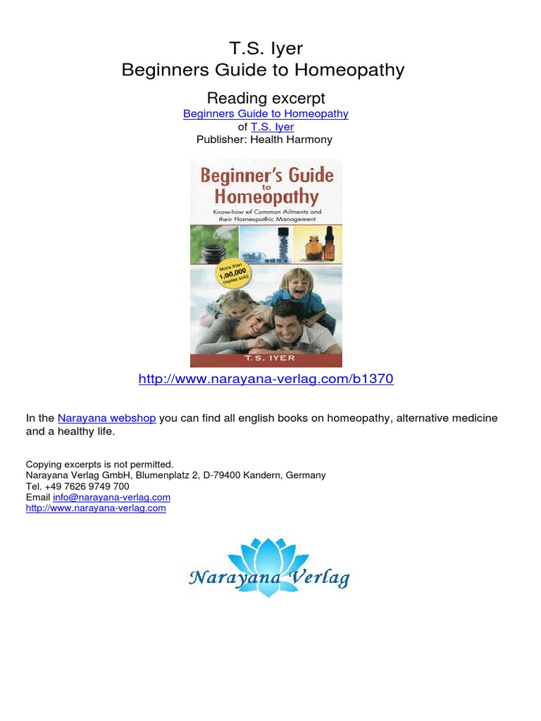 Beginners Guide To Homeopathy T S Iyer.01370 - 2 | PDF | Homeopathy ...
