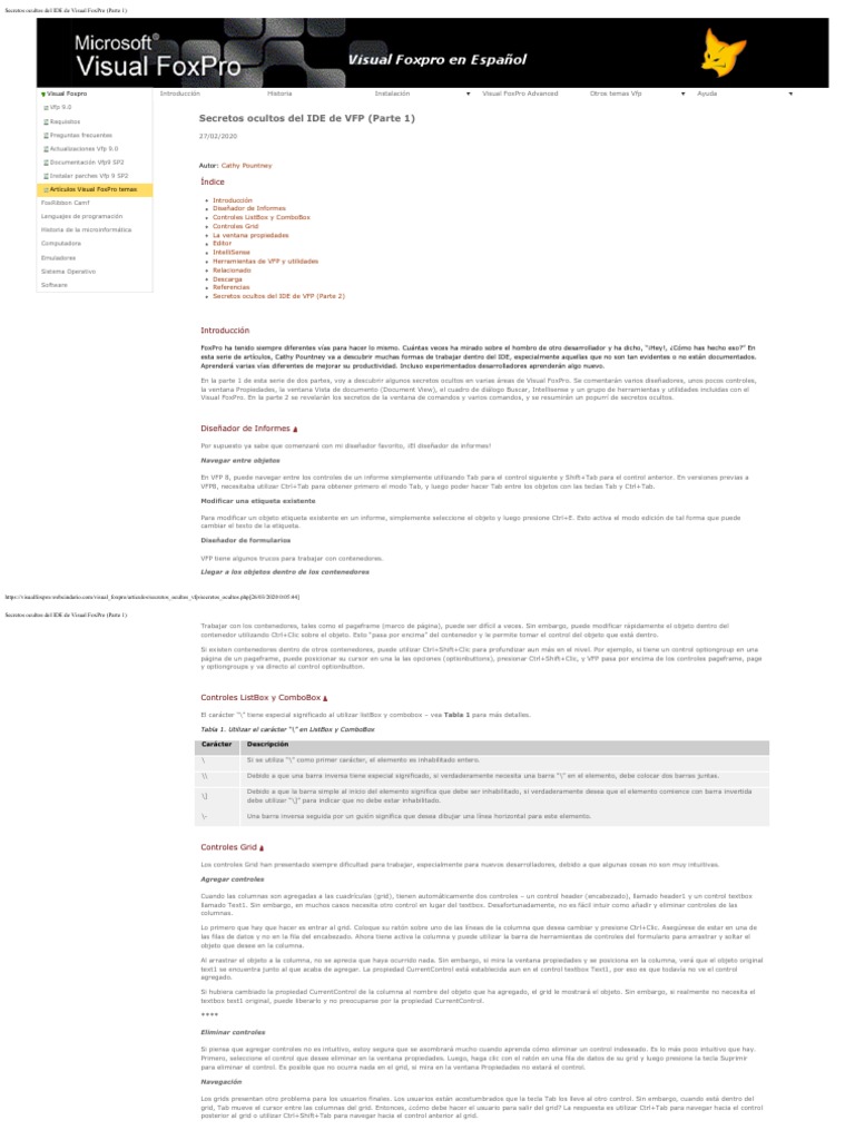 Secretos Ocultos Del IDE de Visual FoxPro (Parte 1) | PDF | Ventana (informática) | Entorno de ...