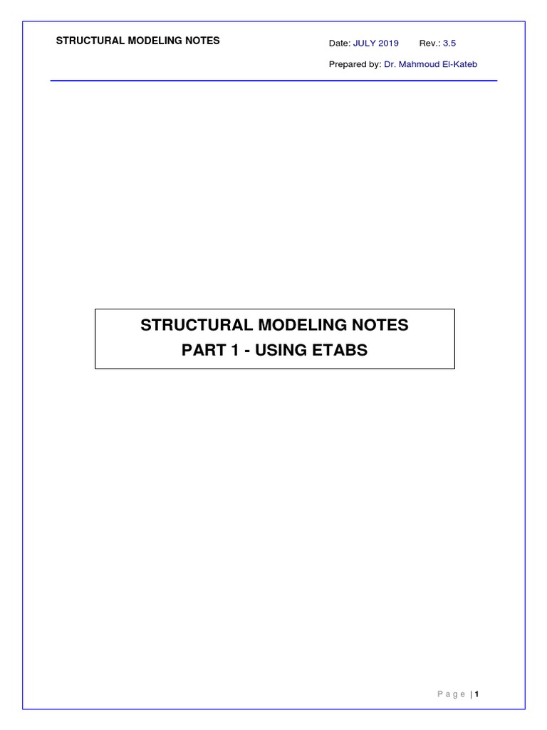 STRUCTURAL MODELING NOTES - Rev.3.5 PDF | PDF | Beam (Structure ...