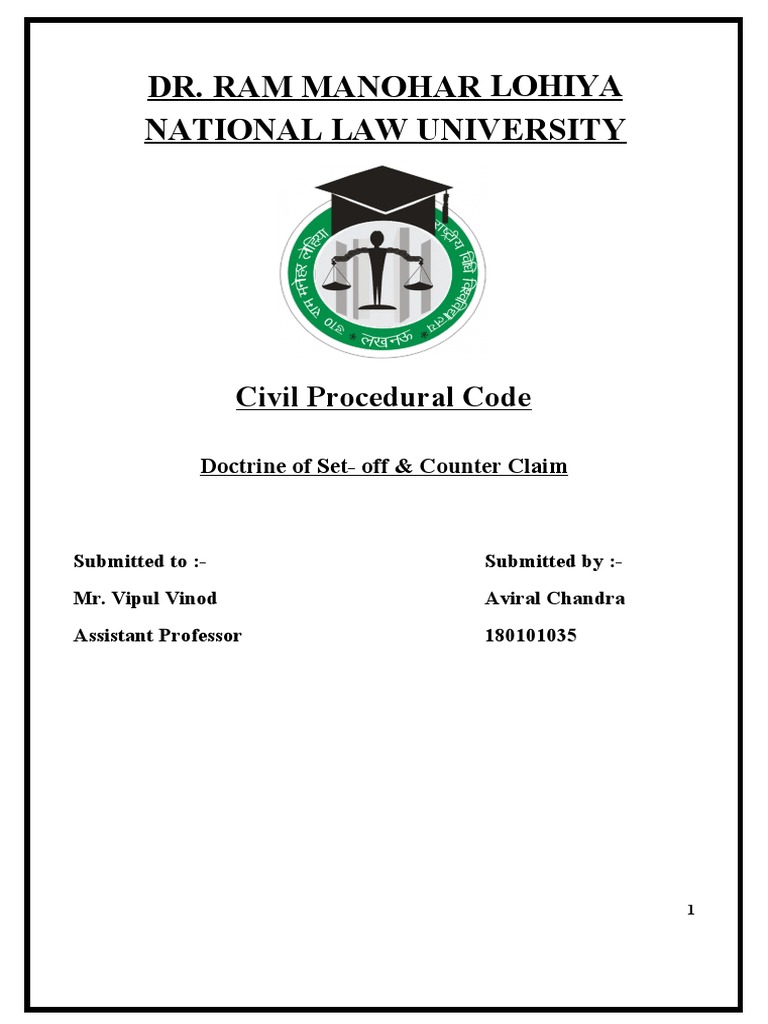 Set-Off and Counter Claim in Law | PDF | Set Off (Law) | Pleading