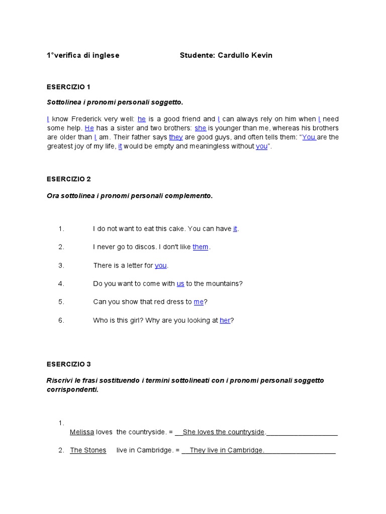 1°verifica Di Inglese | PDF | Italian Music | Vocal Musical Compositions