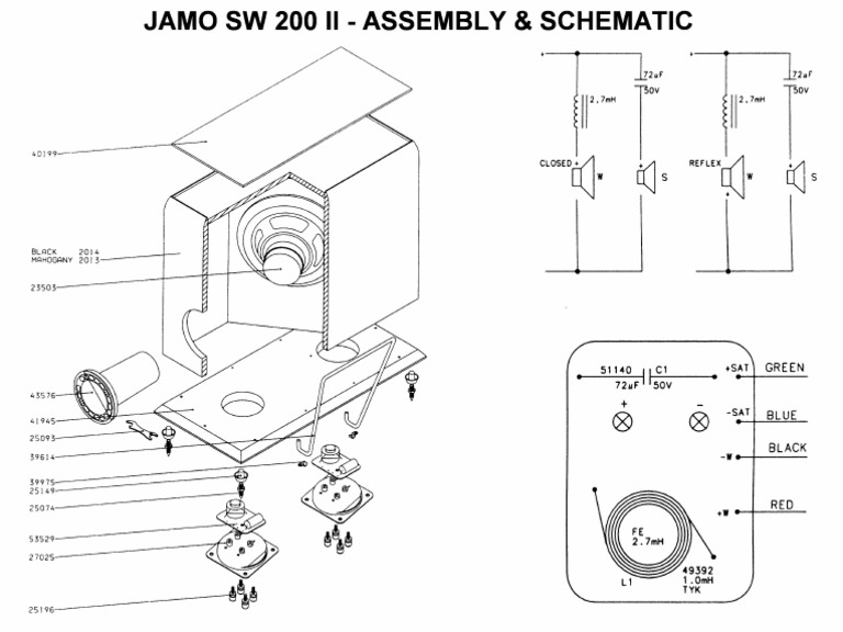 Jamo SW 200 II (Schematic, Assembly) | PDF