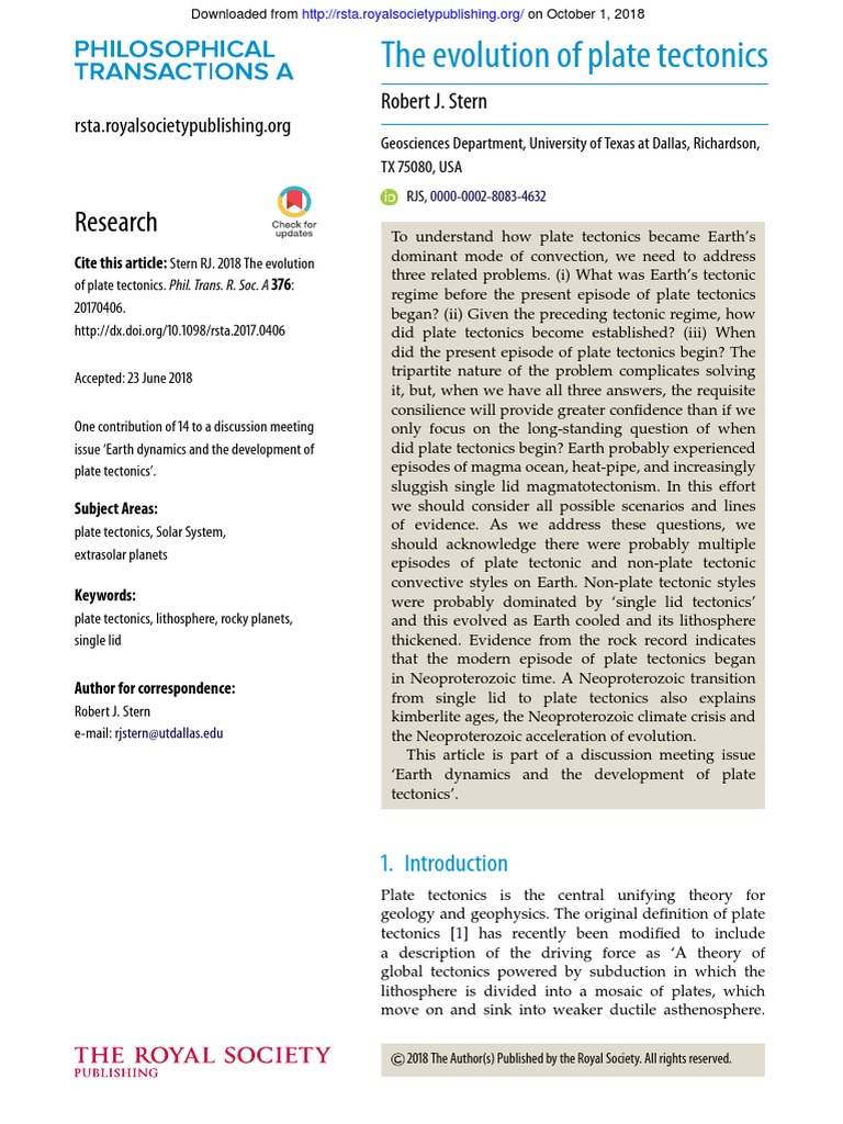 The Evolution of Plate Tectonics: Research | PDF | Plate Tectonics | Magma