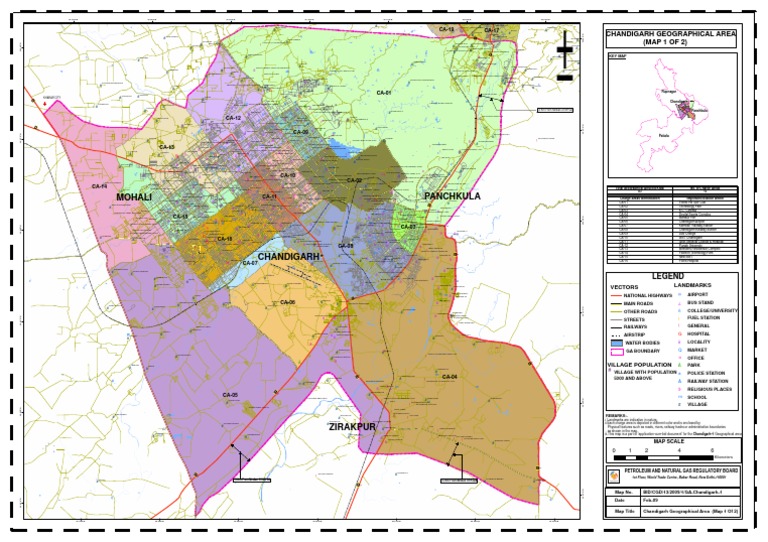 Panchkula Mohali: Chandigarh Geographical Area (MAP 1 OF 2) | PDF