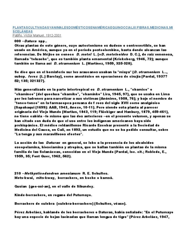 Plantas y Usos Medicinales en América | PDF | Hierbas Medicinales Y ...