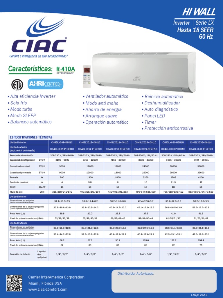 Aa Mini Split R410a Inverter Ciac PDF | PDF | Ingeniería de Edificación ...