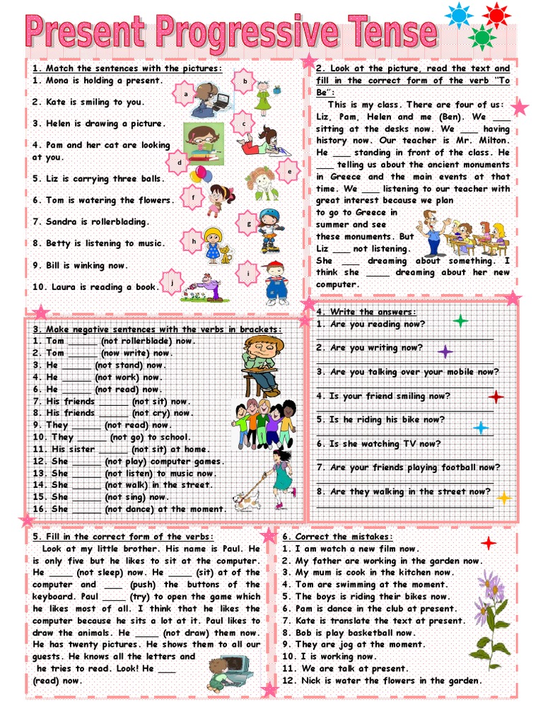Present Progressive Tense 57876d | PDF | Grammar