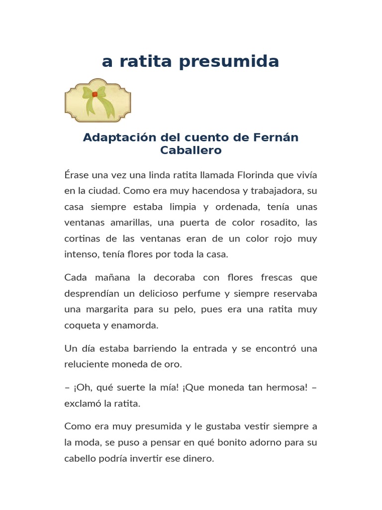 A Ratita Presumida | PDF | Naturaleza