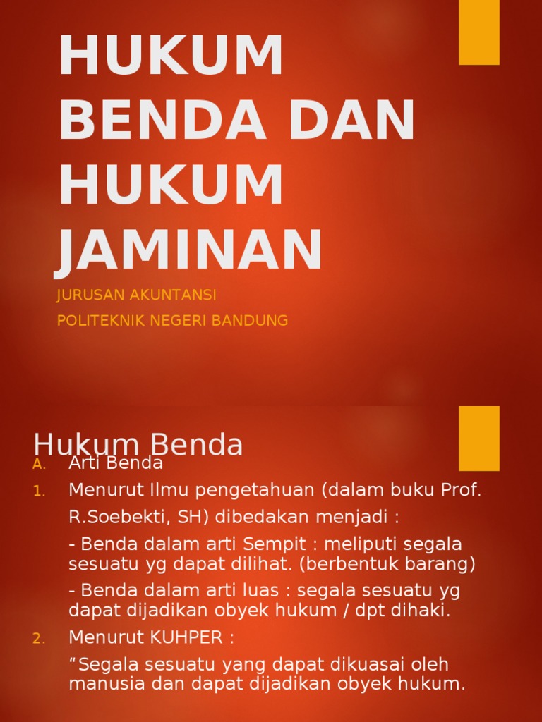 Hukum Benda & Hukum Jaminan | PDF | Pengelolaan Keuangan & Uang | Ilmu Sosial