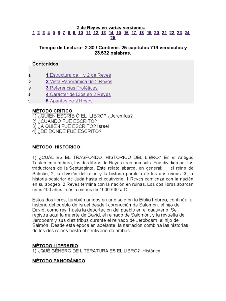 2 de Reyes | PDF | Libros de reyes | Elijah
