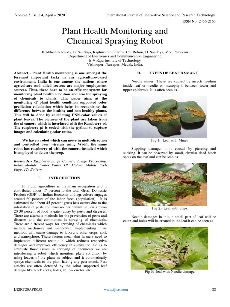 Plant Health Monitoring | PDF | Robot | Robotics