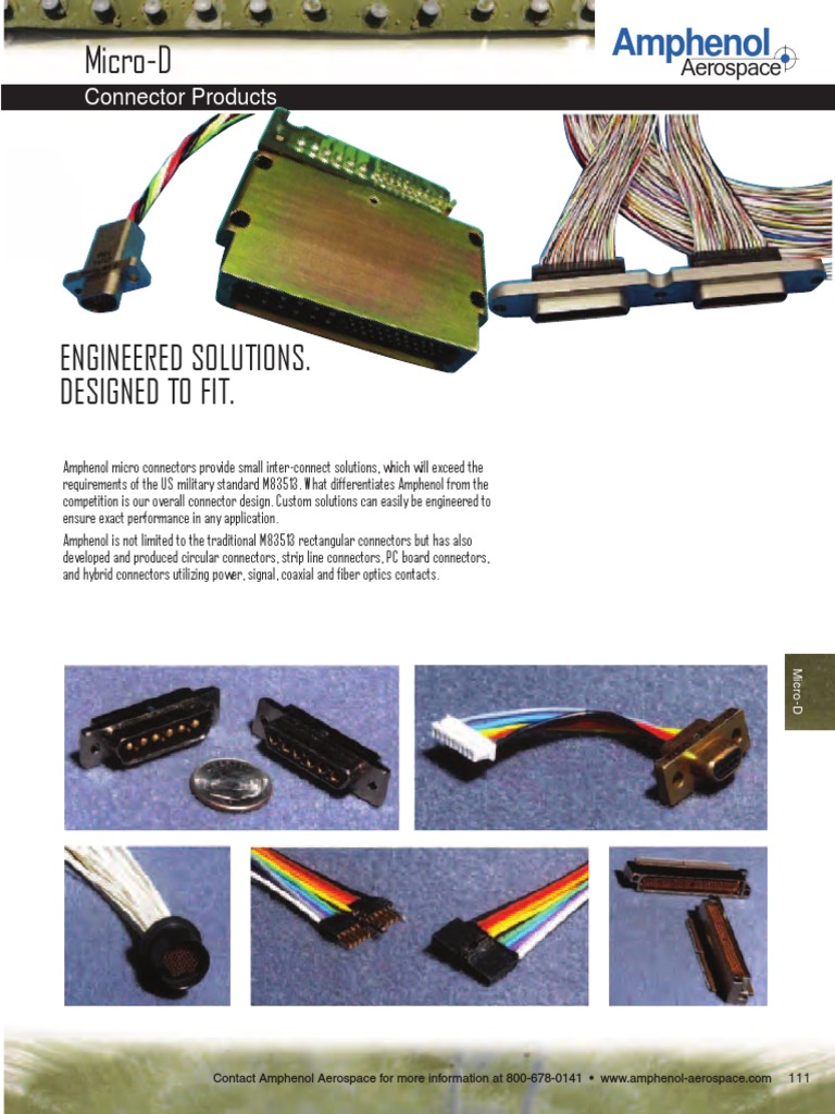 Amphenol Micro-D | PDF | Electrical Connector | Printed Circuit Board