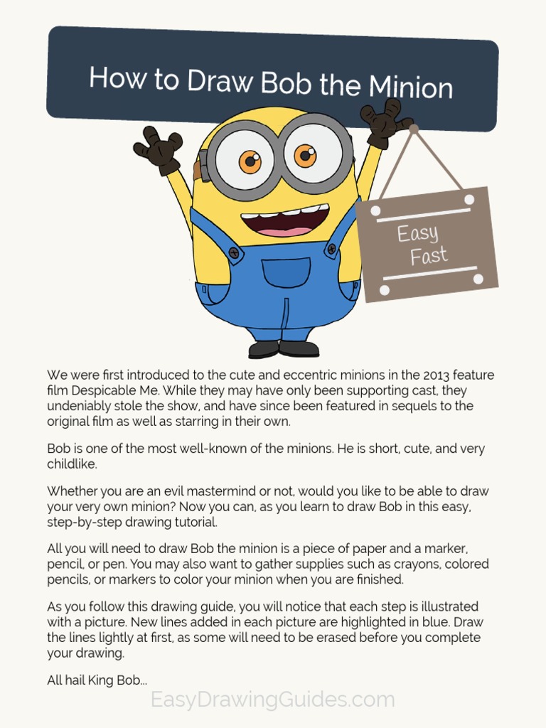Step By Step Drawing Minions