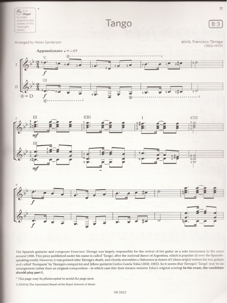Tango Duet-Grade 5 ABRSM PDF | PDF