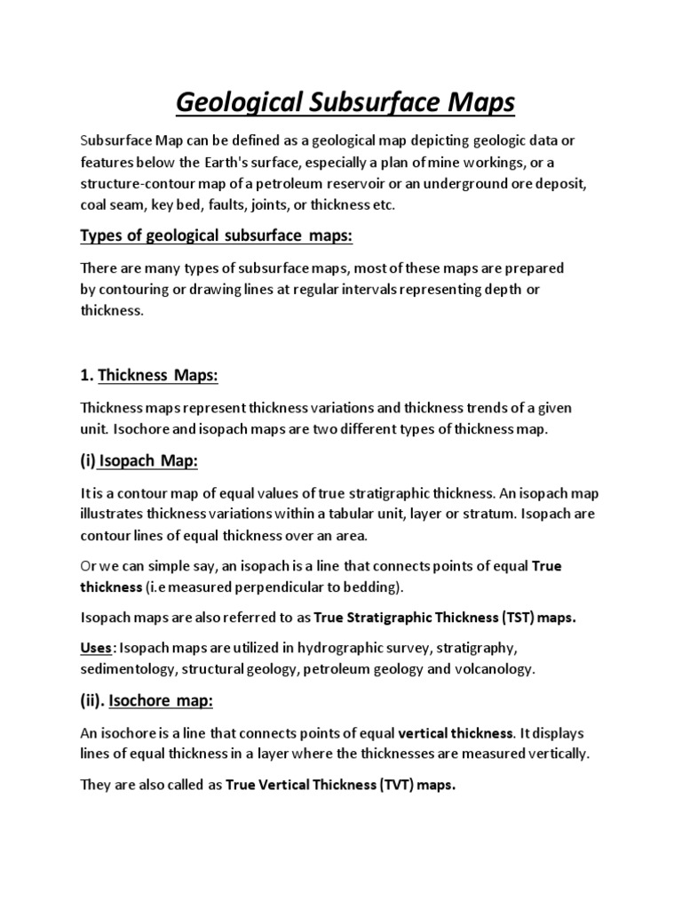 Types of Geological Subsurface Maps | PDF | Geology | Stratigraphy