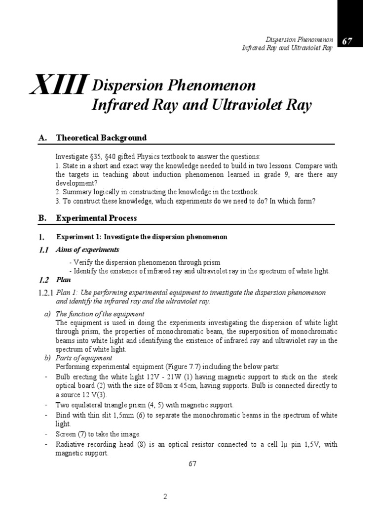Lab Manual Dispersion EN | PDF | Prism | Light