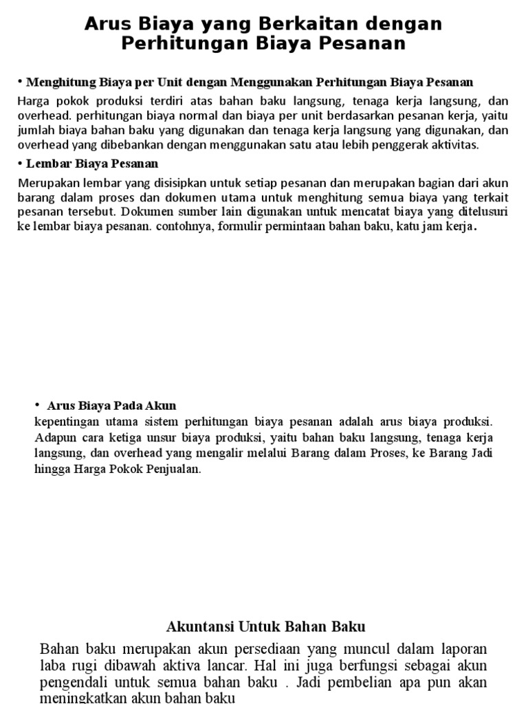 Arus Biaya dalam Sistem Biaya Pesanan | PDF | Bisnis | Pengelolaan ...