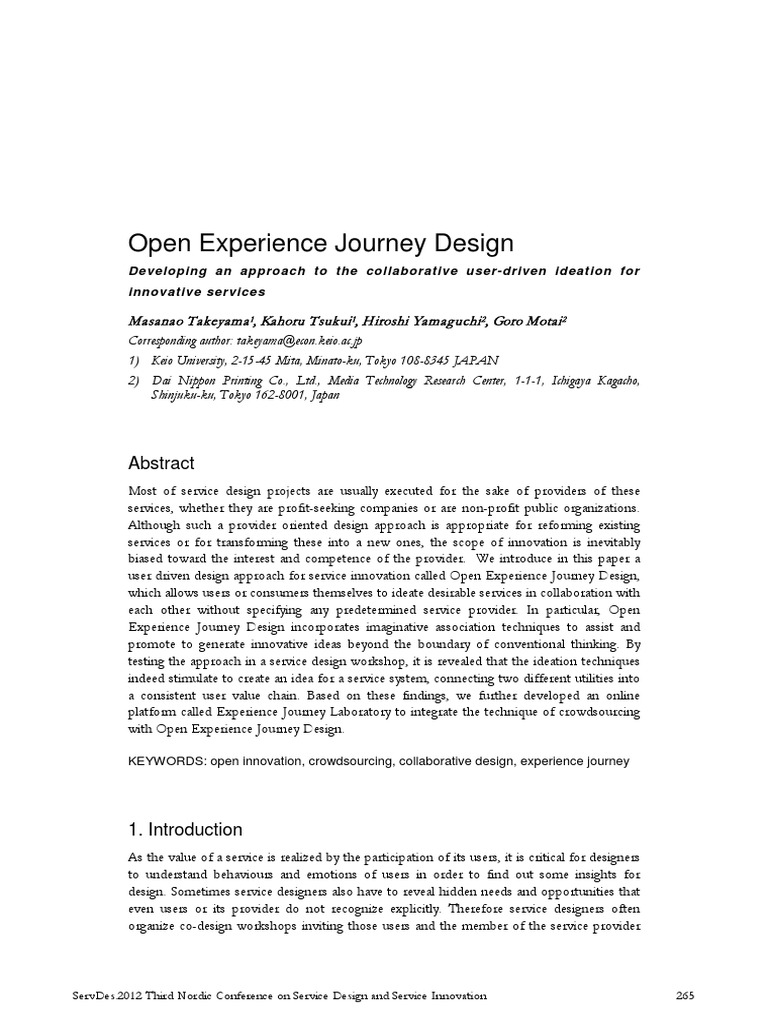 Open Experience Journey Design PDF | PDF | Crowdsourcing | Design