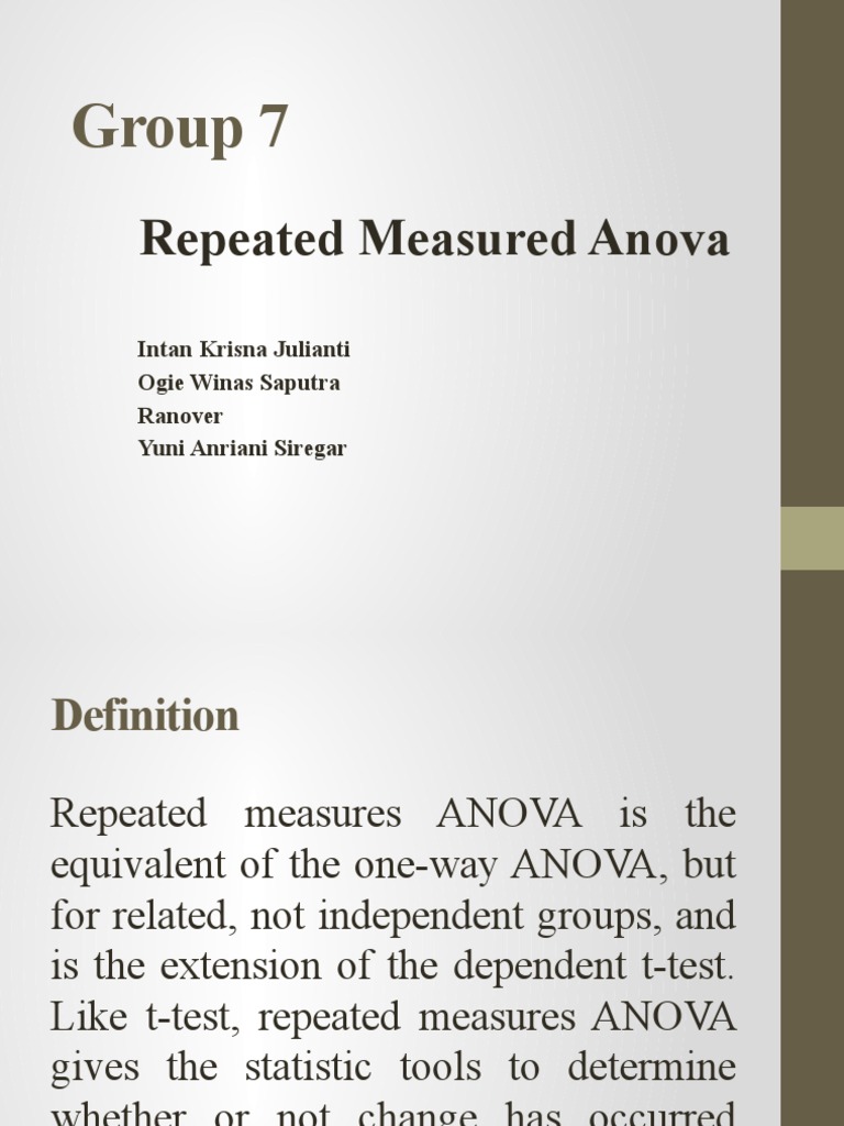 Group 7 Repeated Measures ANOVA | PDF