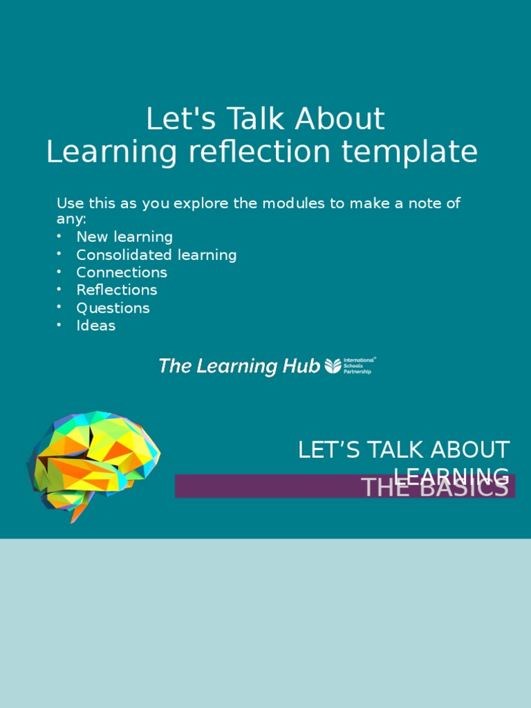 Let's Talk About Learning Reflection Template | PDF