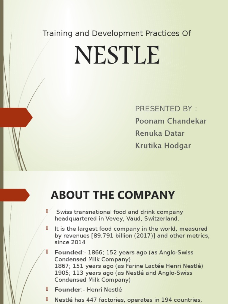 Training and Development Practices of NESTLE Updated | PDF | Nestlé ...