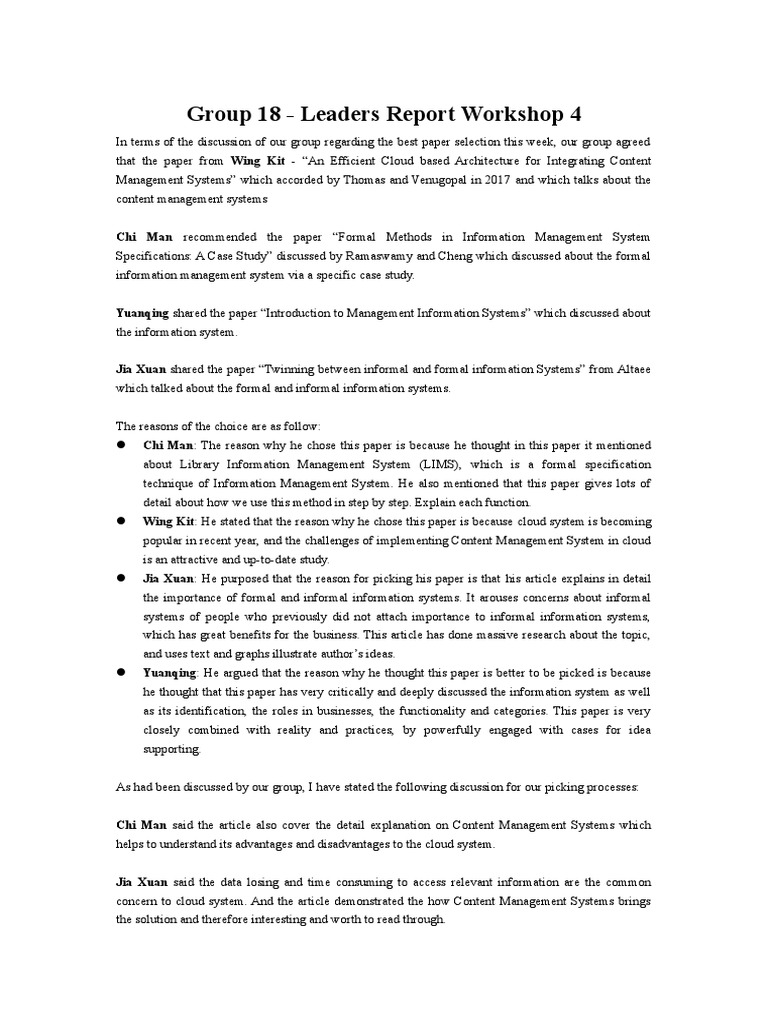 Leader Report Module 41 | PDF | Information System | Product Lifecycle