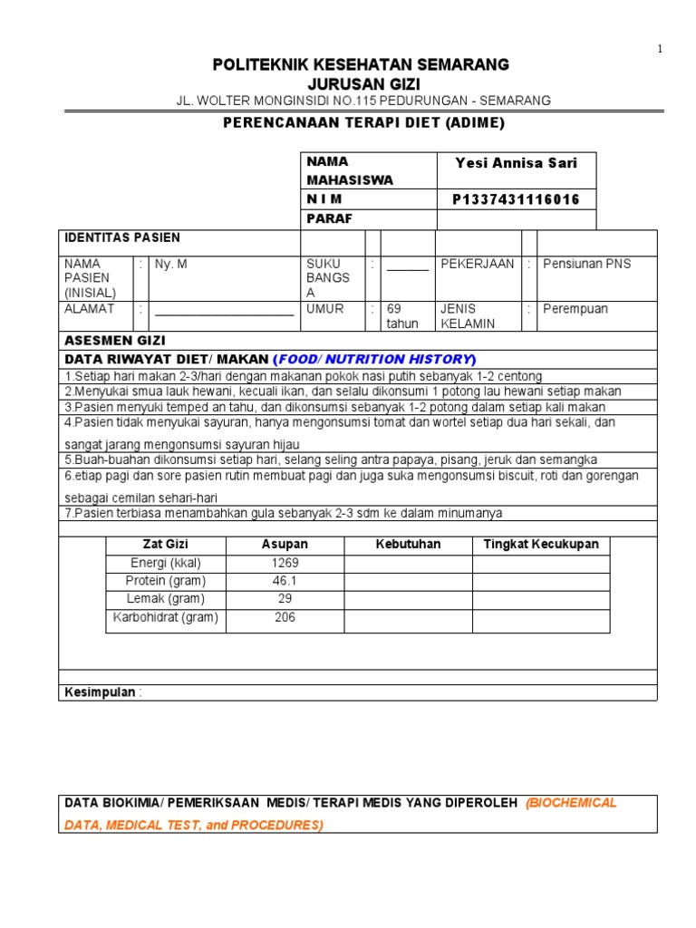 Adime Dokumentasi Asuhan Gizi | PDF | Kesehatan Holistik