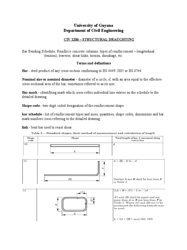 University of Guyana Department of Civil Engineering | PDF | Beam ...