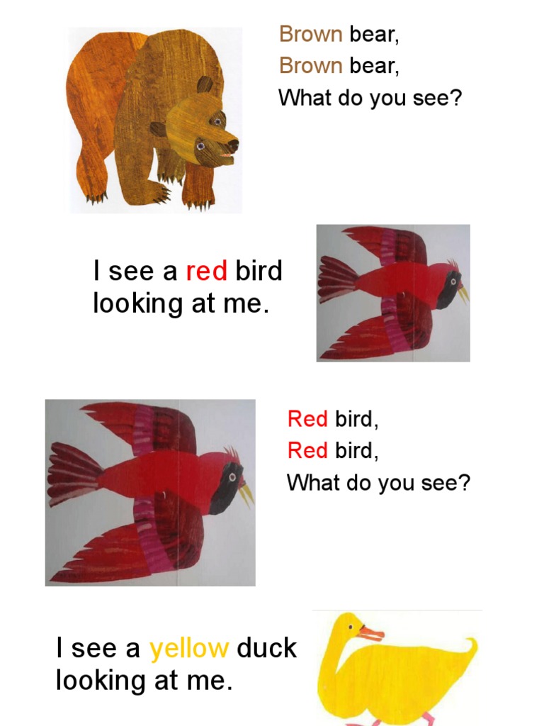 Red Bird From Brown Bear