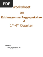 ESP Grade 1 2nd Quarter Worksheets | PDF